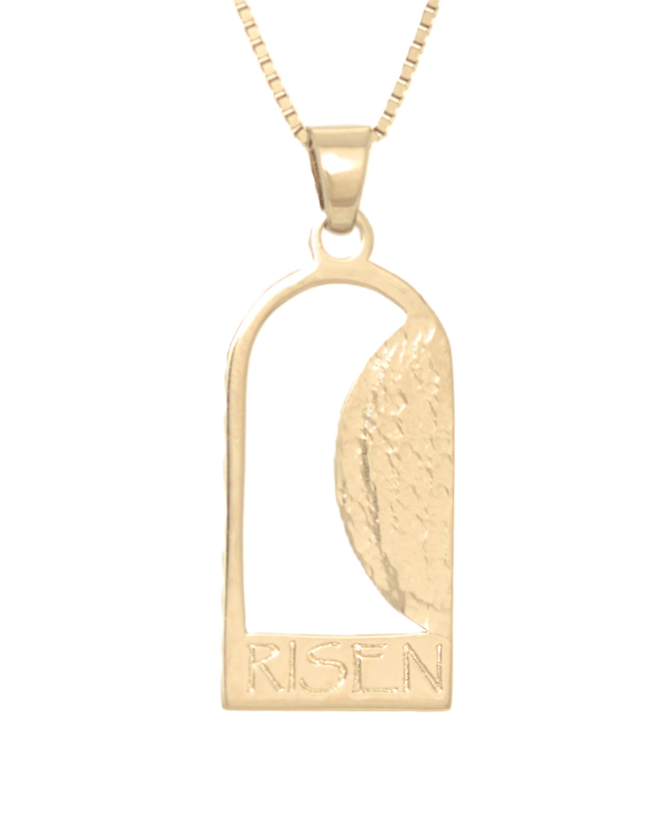 Empty Tomb pendant, gold plated, size 12mm x 23mm H, extended base, in ...